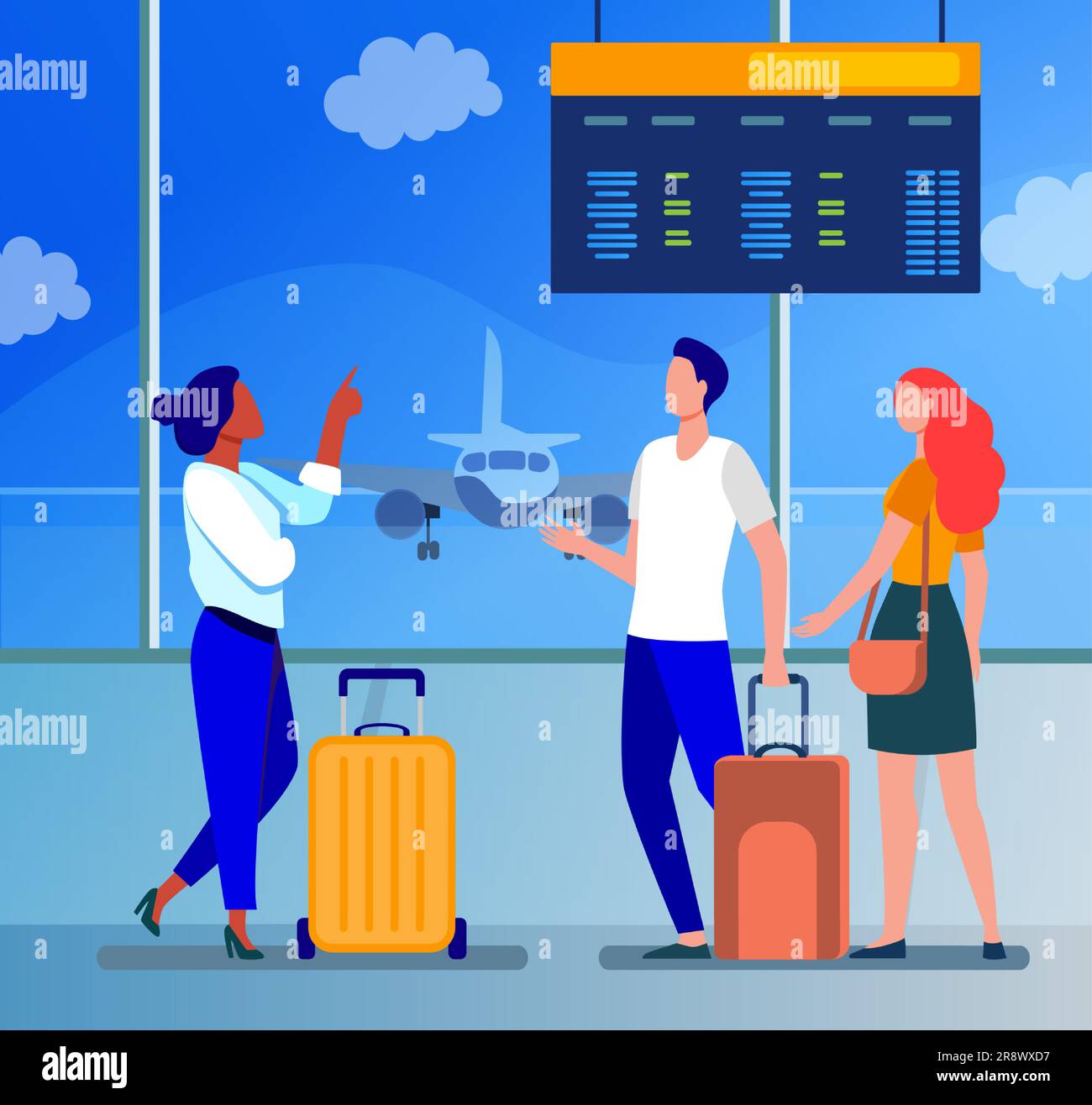 Waiting trip young female Stock Vector Images - Alamy