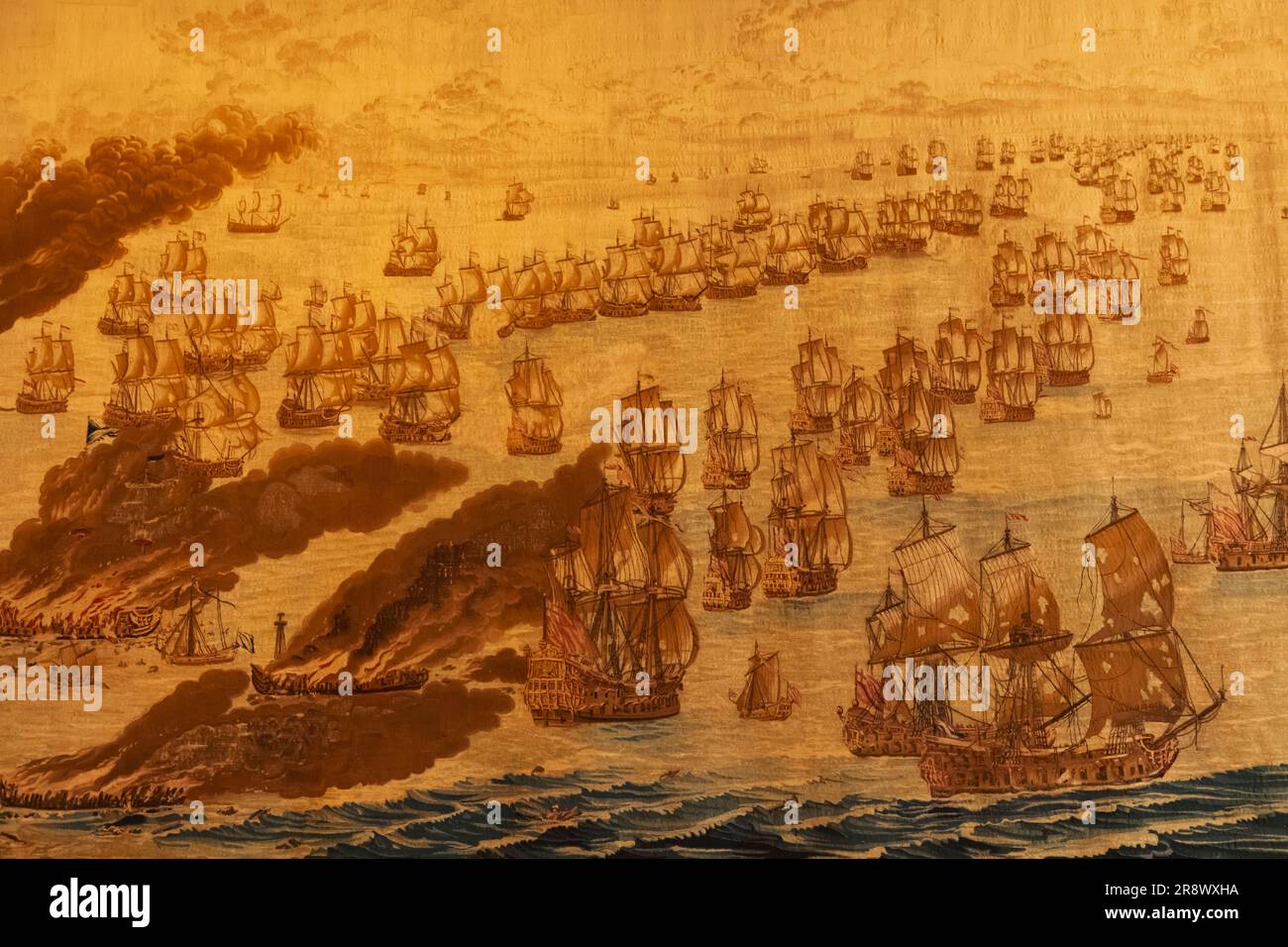 England, London, Greenwich, The Queen's House, Tapestry depicting The ...