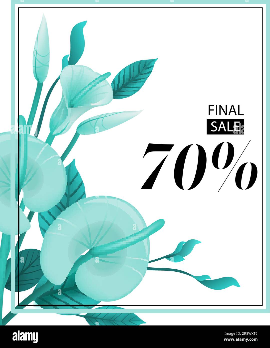 Final sale seventy percent coupon design with mint calla Stock Vector ...