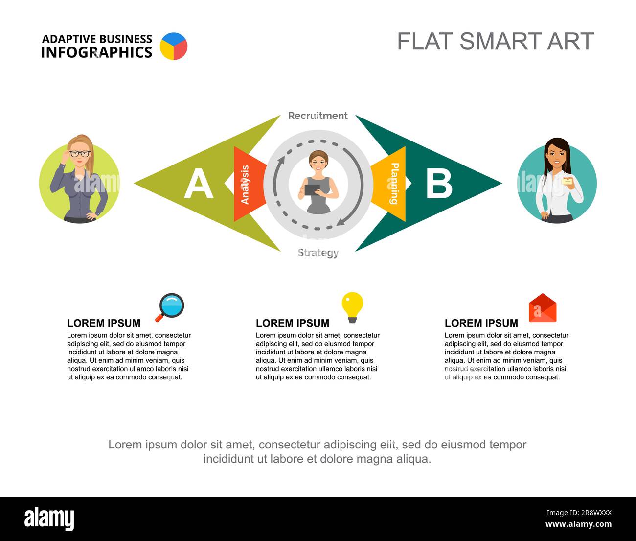 Three workers process chart template for presentation Stock Vector ...