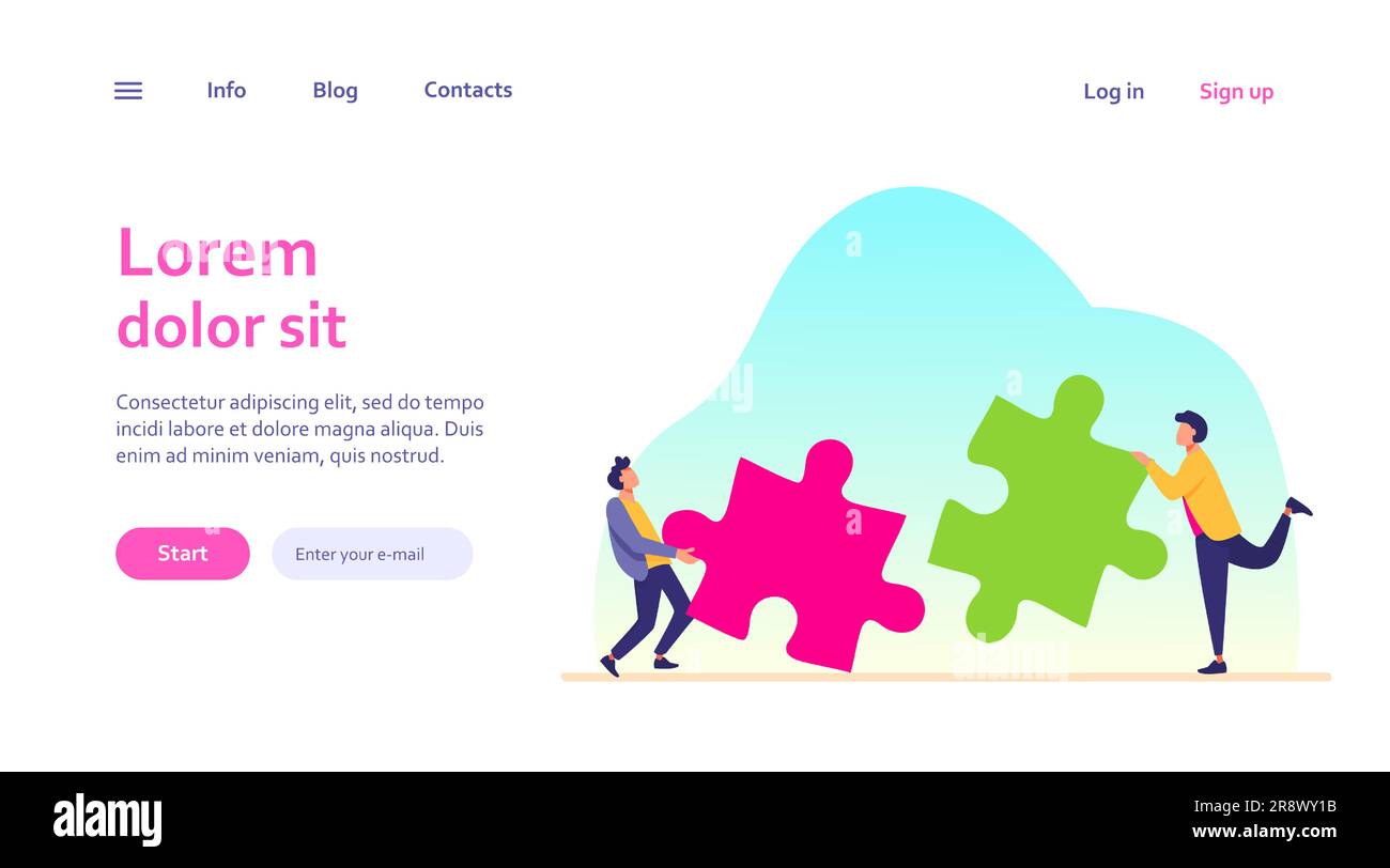 Two people connecting puzzle parts Stock Vector Image & Art - Alamy