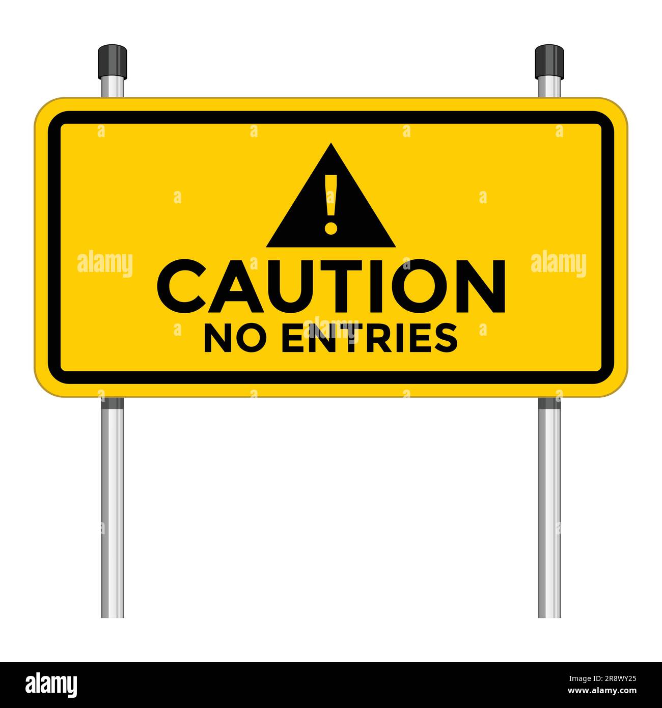CAUTION NO ENTRY yellow warning sign Stock Vector Image & Art - Alamy