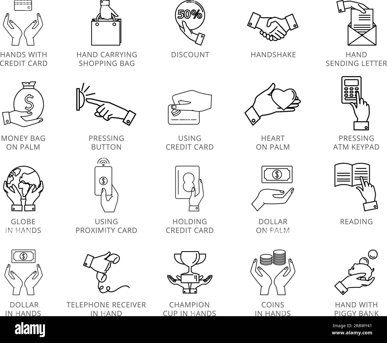 Hands Icons Set Stock Vector Image & Art - Alamy