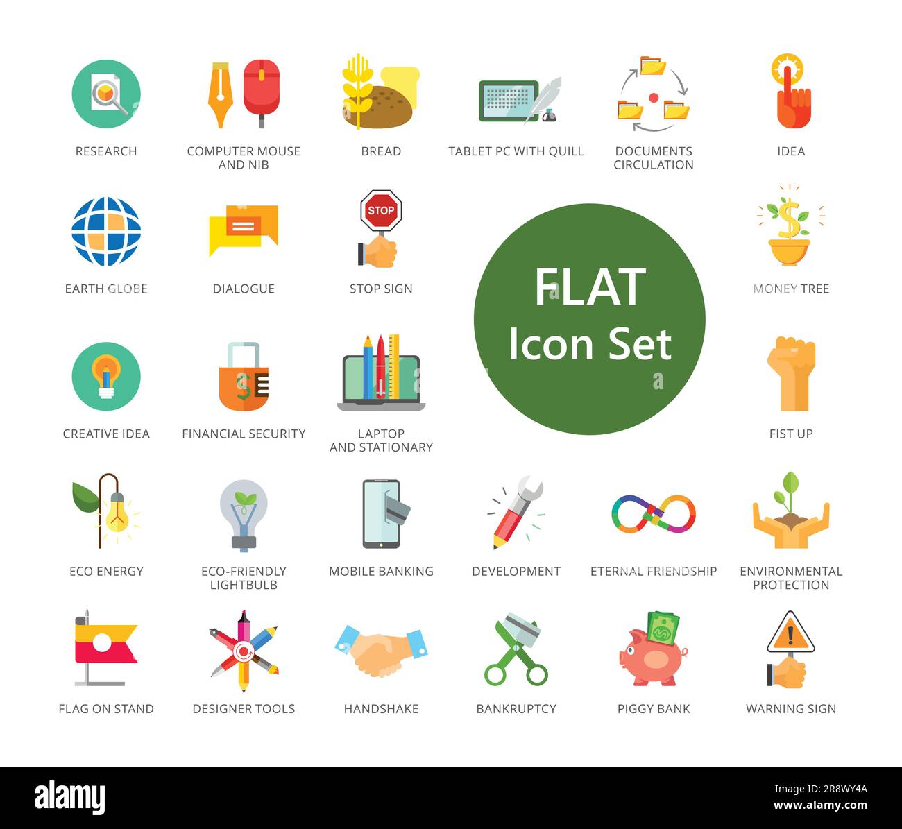 Metaphors flat icons set Stock Vector Image & Art - Alamy