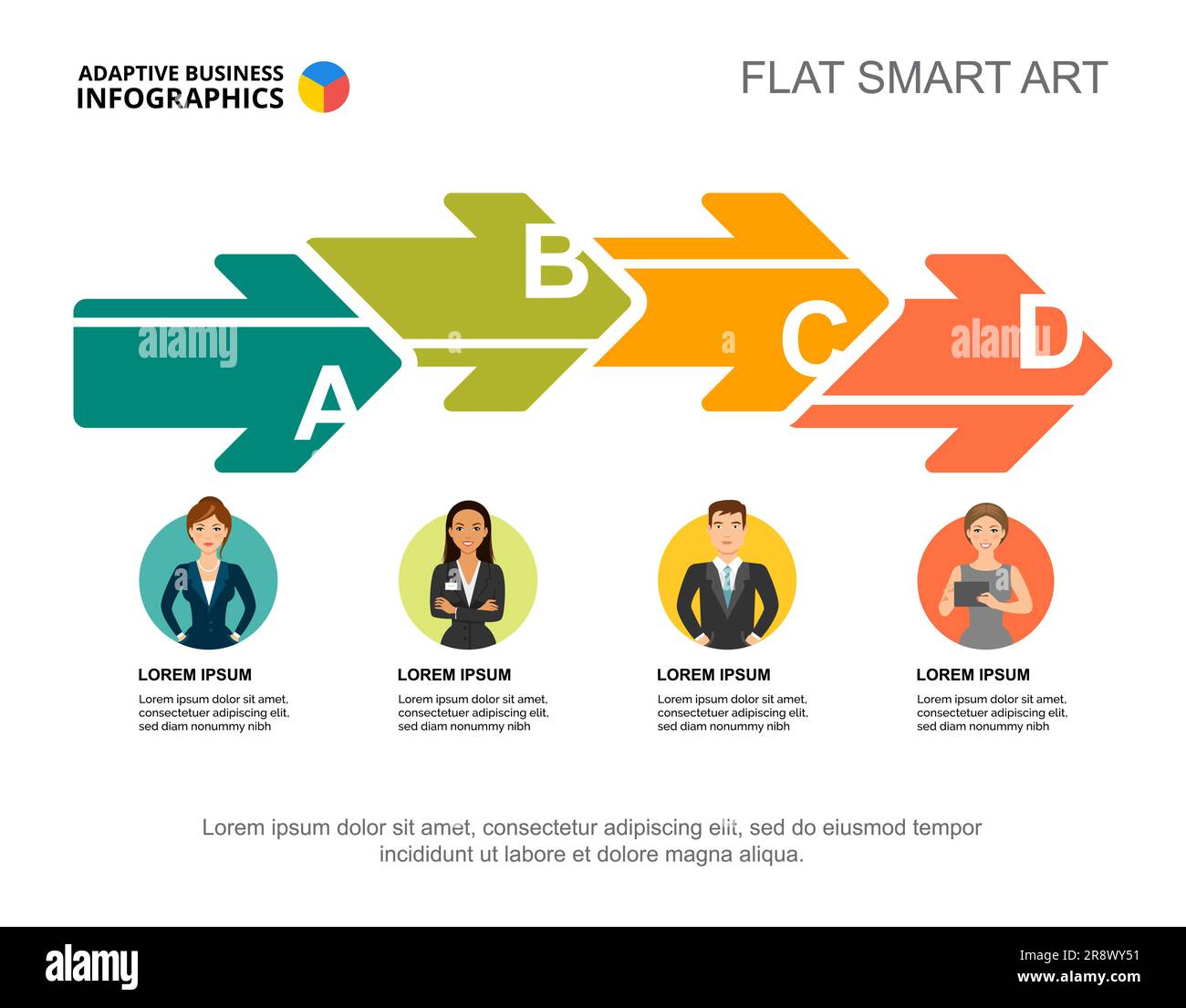 Four arrows process chart template for presentation Stock Vector Image ...