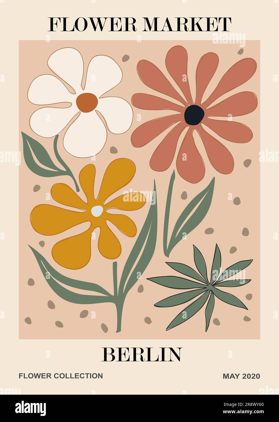 Abstract Flower Market Berlin poster vector art Stock Vector Image ...