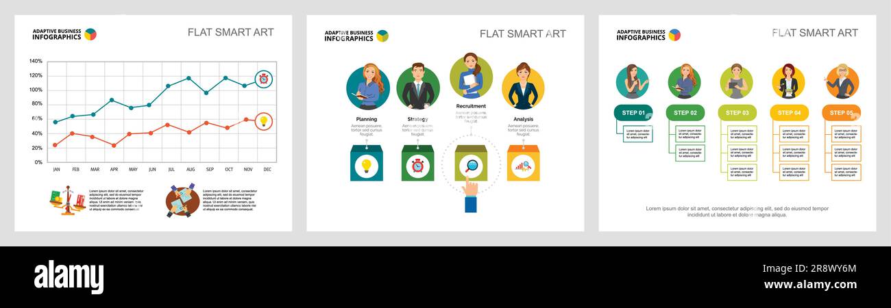 Colorful management or teamwork concept infographic charts set Stock ...