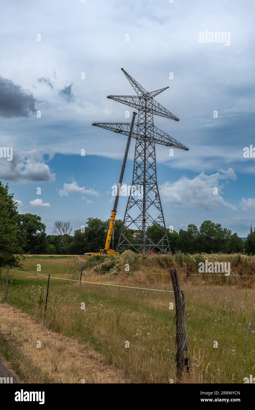 Power transmission line pole hi-res stock photography and images - Alamy