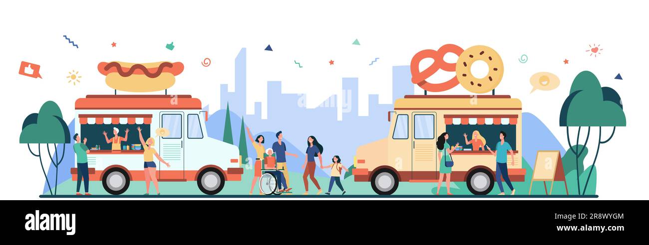 Happy street food vendor Cut Out Stock Images & Pictures - Alamy