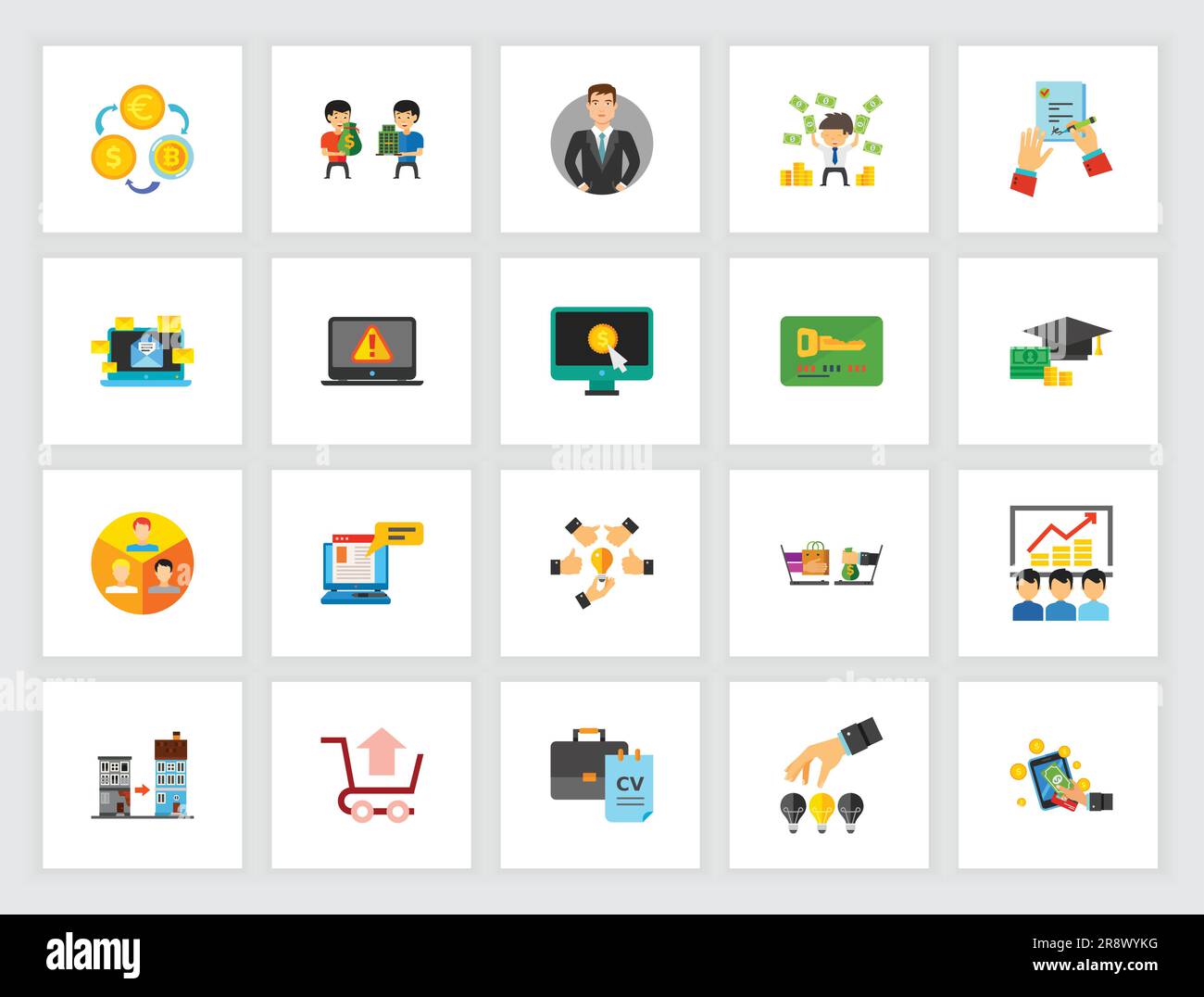 Trade marketing concept. Flat icon set Stock Vector Image & Art - Alamy