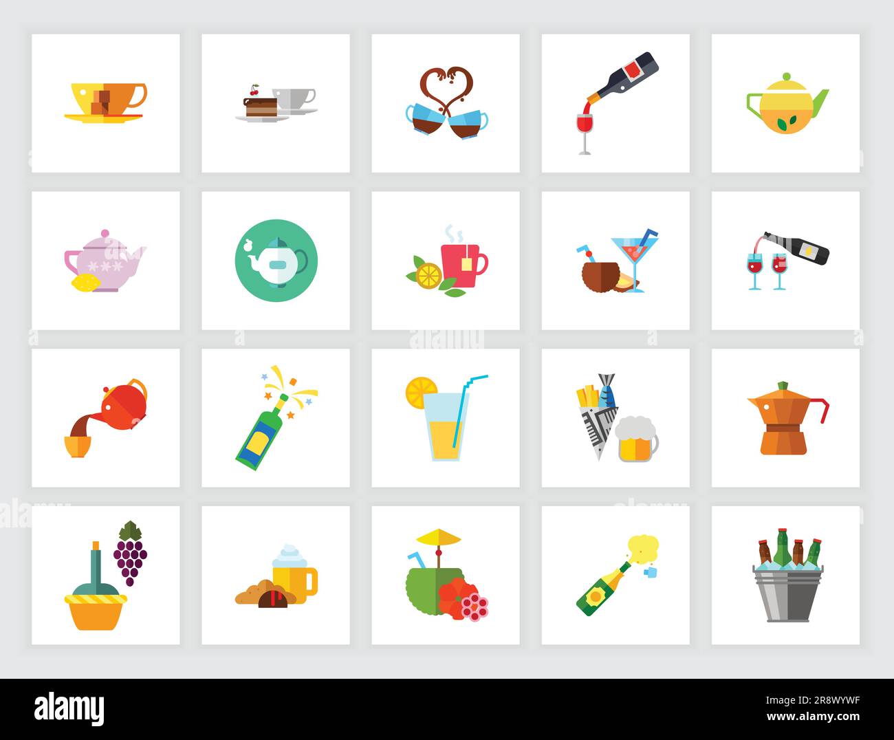 Beverages icon set Stock Vector Image & Art - Alamy