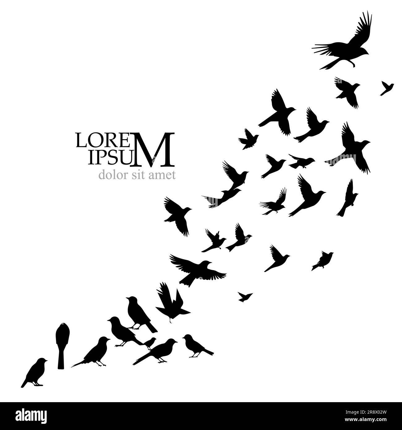 A flock of flying birds. Vector illustration Stock Vector Image & Art ...