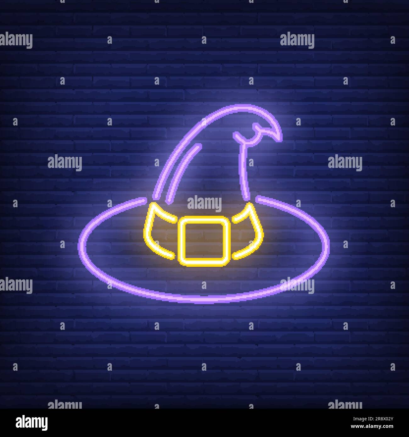 Witch hat neon sign Stock Vector Image & Art - Alamy