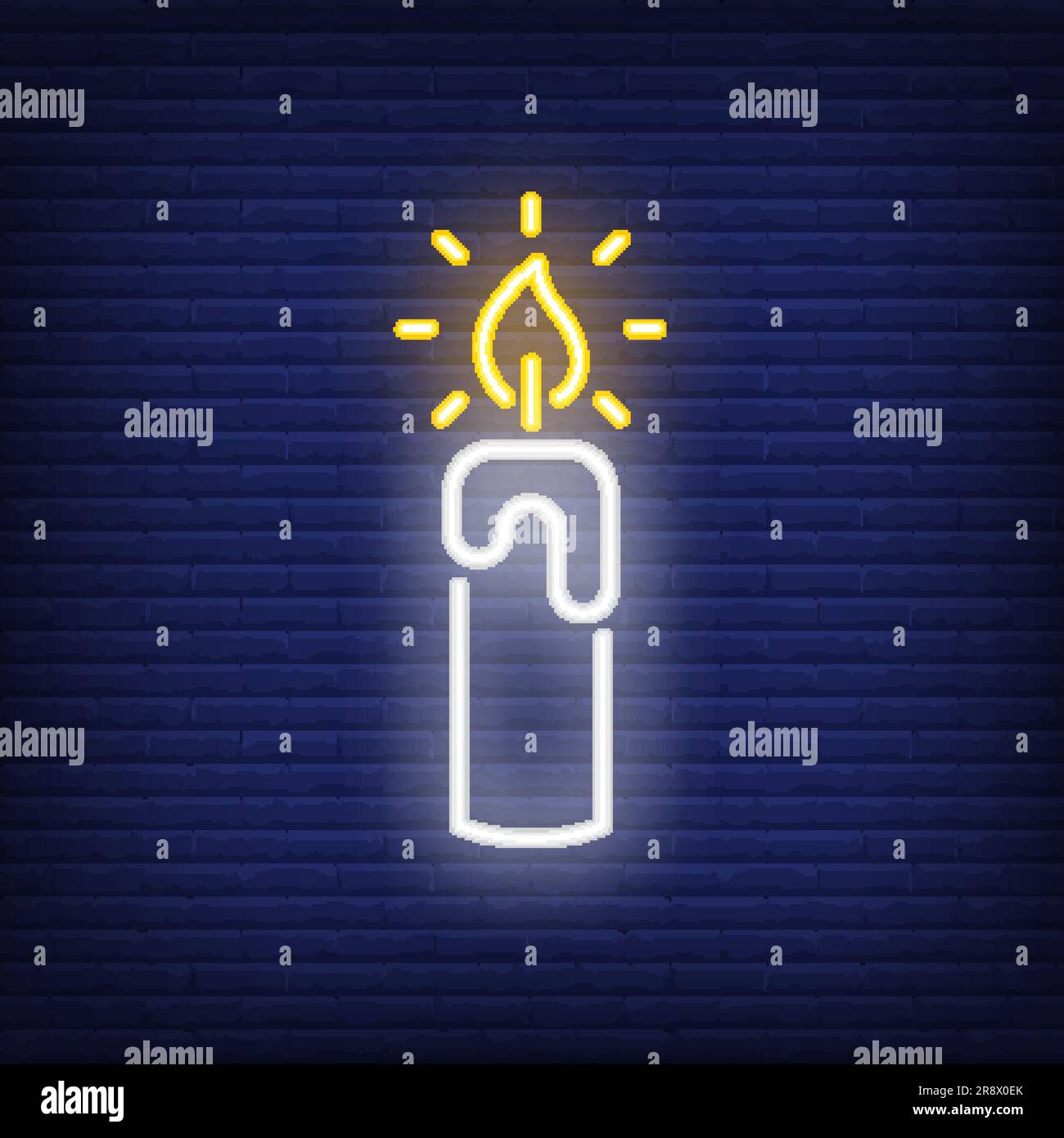 Burning candle neon sign Stock Vector Image & Art - Alamy