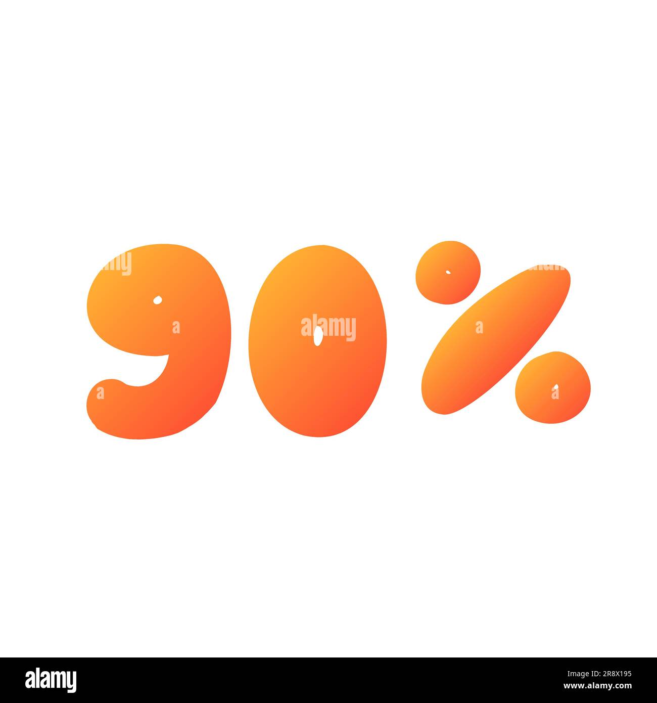Sale 90 percent off orange discount logo special offer lettering ...