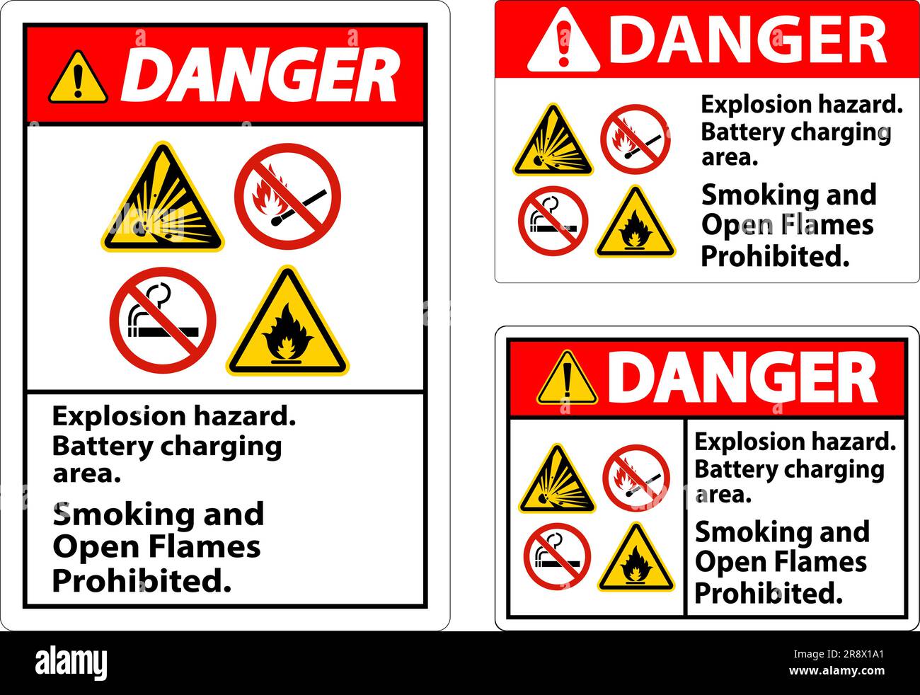 Danger Sign Explosion Hazard, Battery Charging Area, Smoking And Open ...
