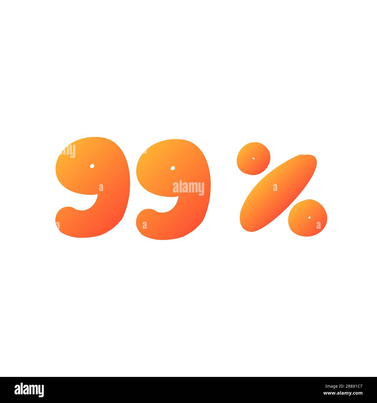 Sale 99 percent off orange discount logo special offer lettering ...