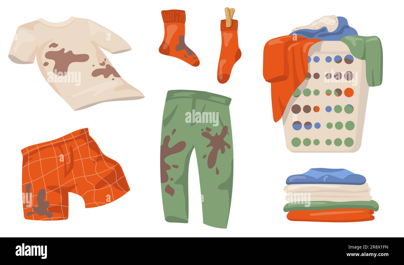 Dirty basket on white Stock Vector Images - Alamy