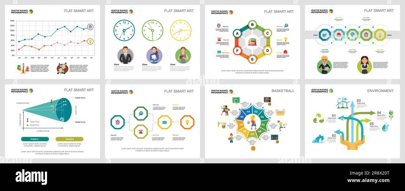Colorful basketball and ecology concept infographic charts set Stock ...