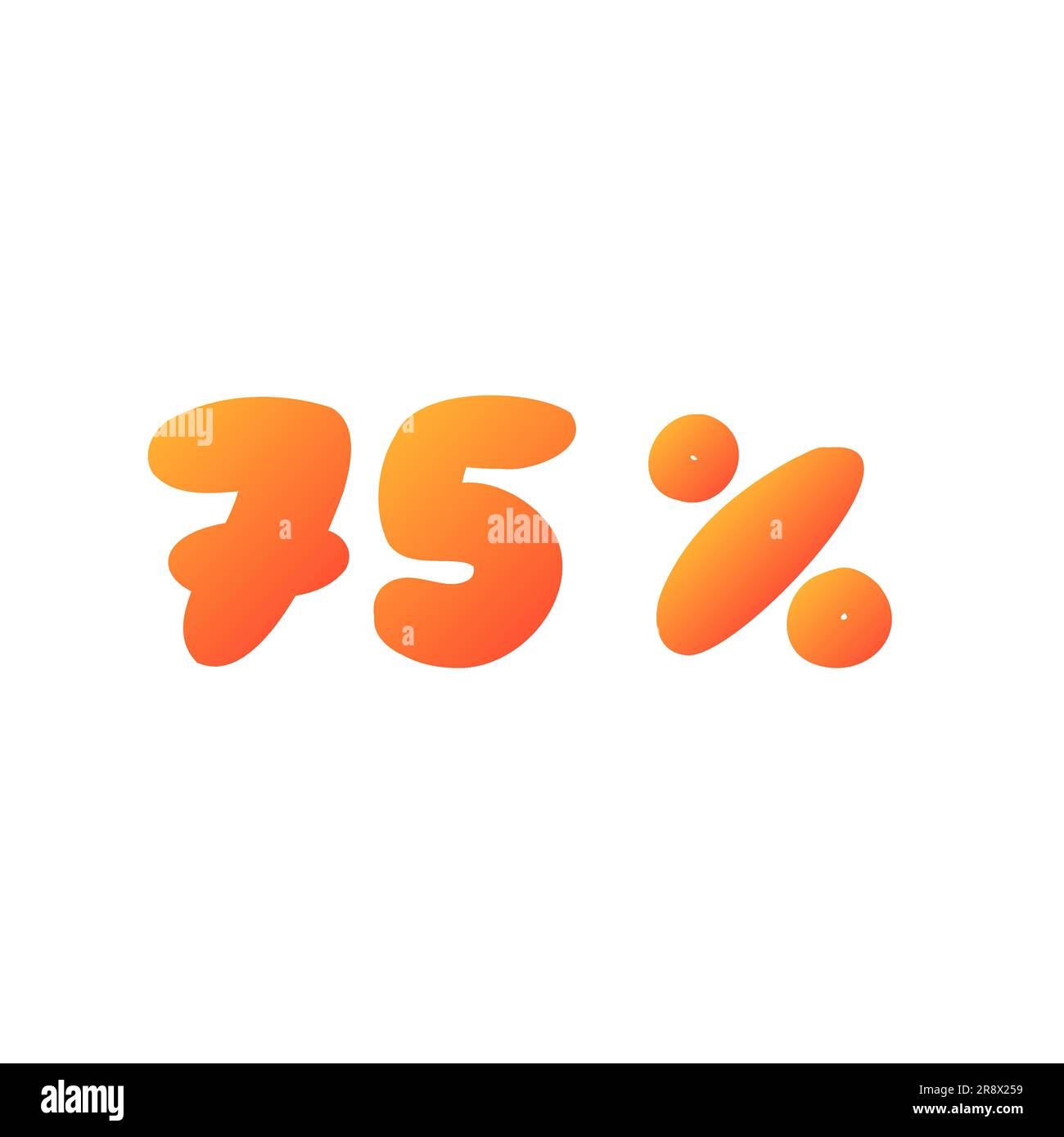 Sale 75 percent off orange discount logo special offer lettering ...