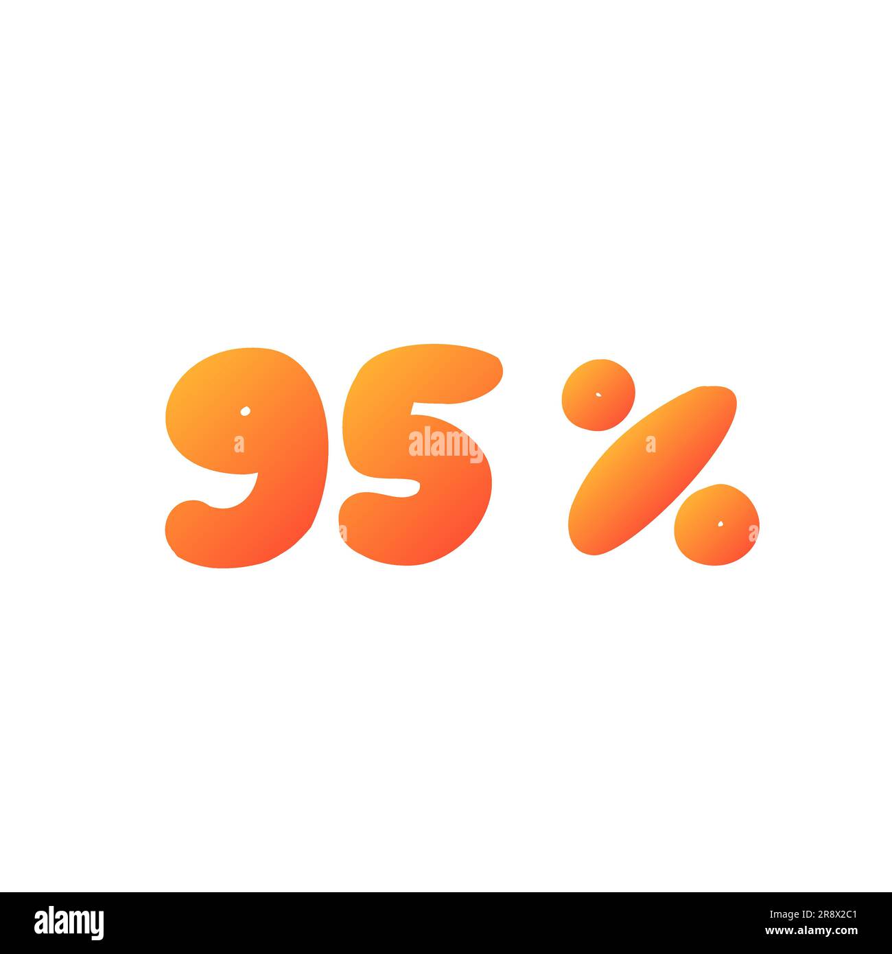 Sale 95 percent off orange discount logo special offer lettering ...