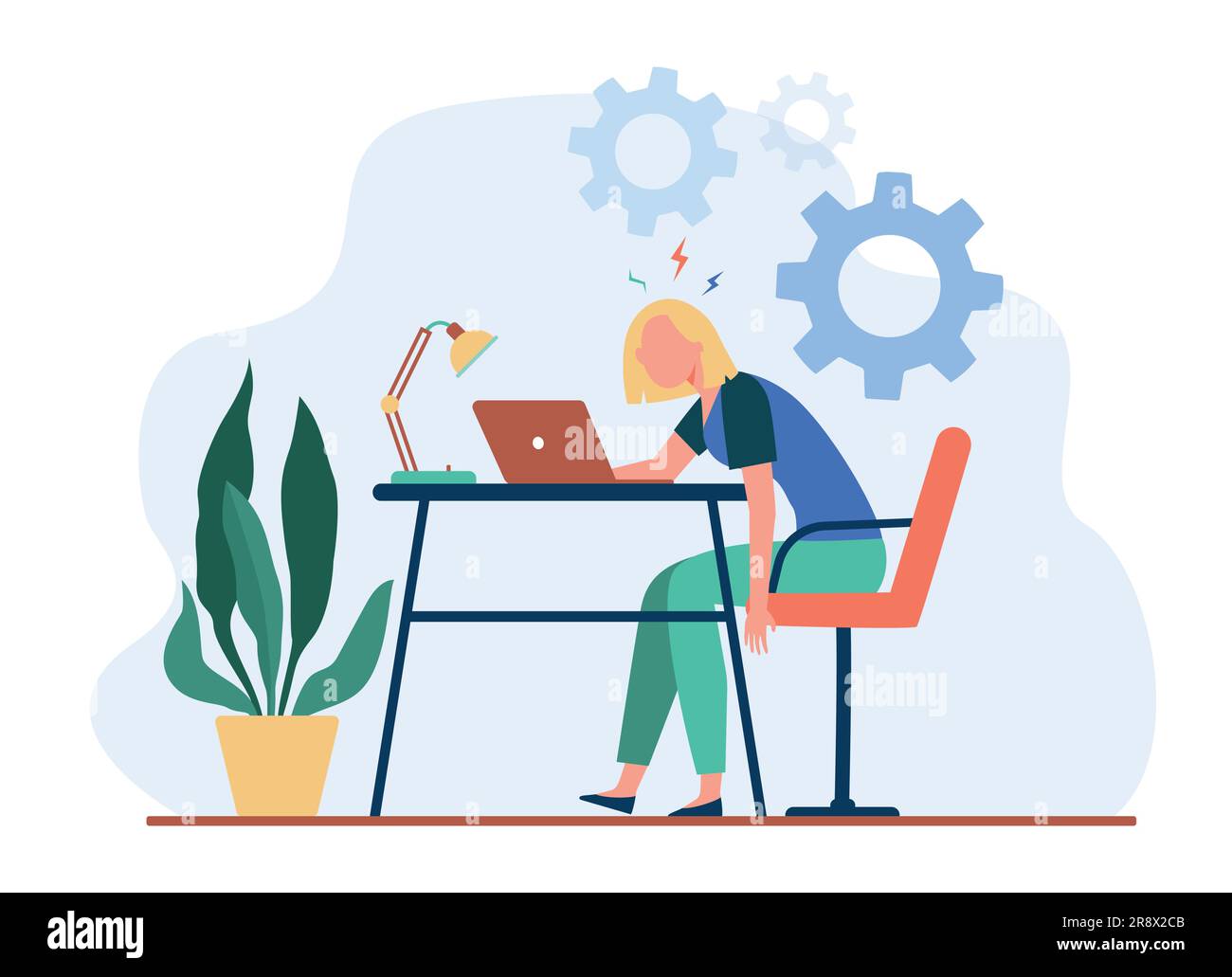 Tired bored exhausted female Cut Out Stock Images & Pictures - Alamy