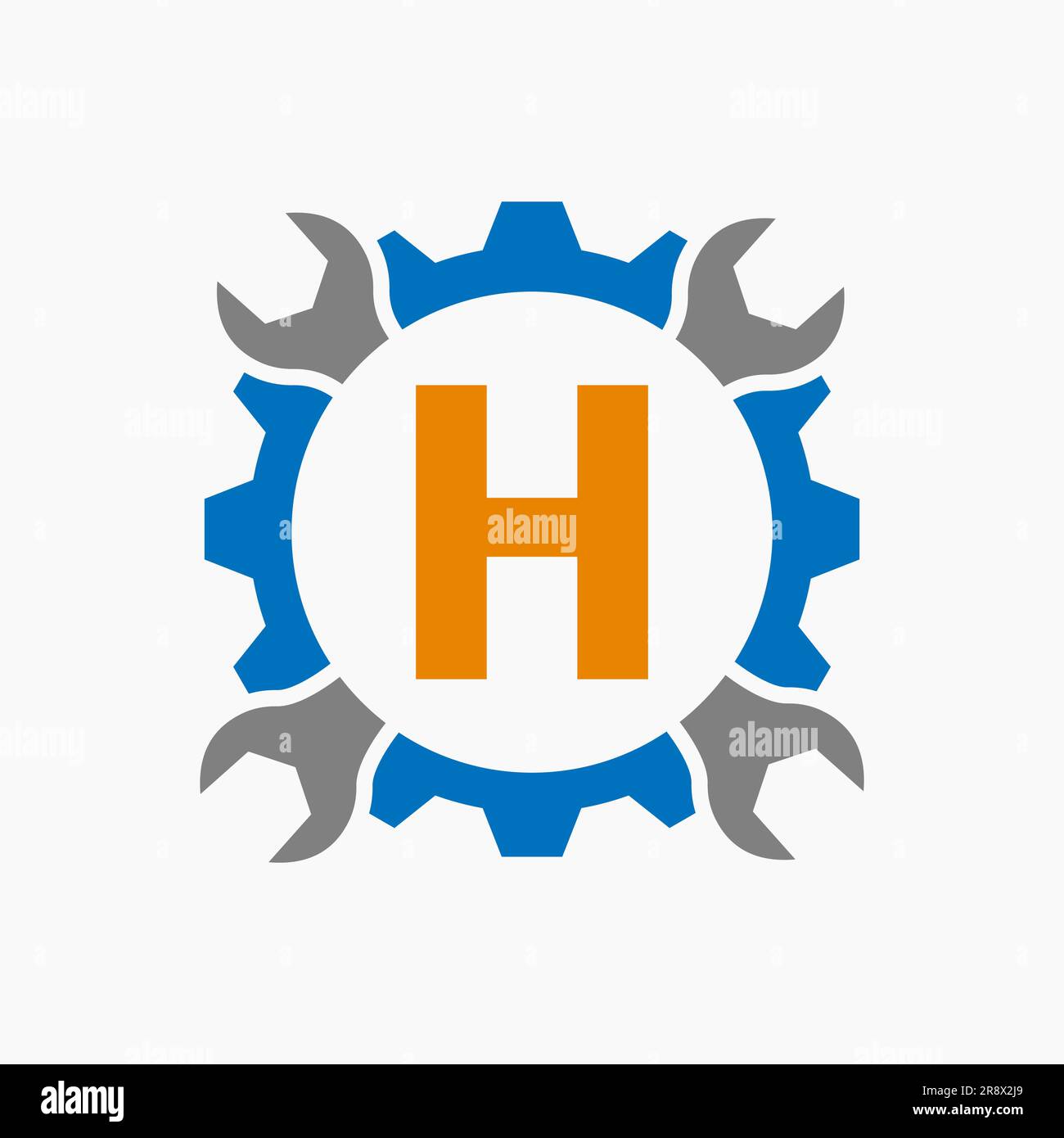 Letter H Repair Logo Gear Technology Symbol. Construction Service Logo ...