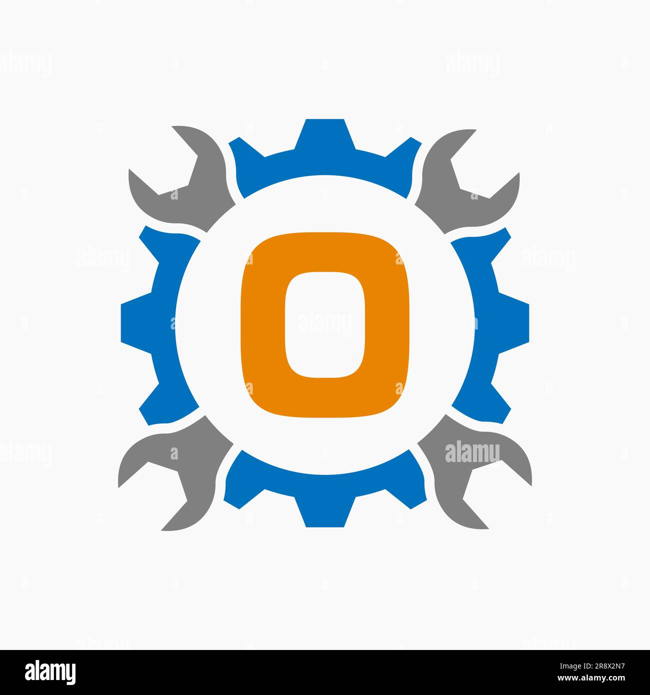 Letter O Repair Logo Gear Technology Symbol. Construction Service Logo ...