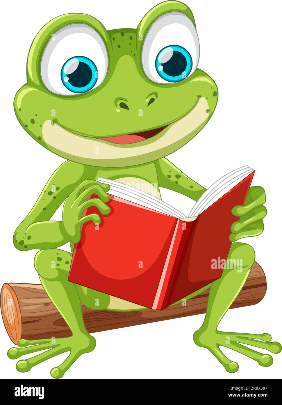 Green Frog Reading Book Vector illustration Stock Vector Image & Art ...