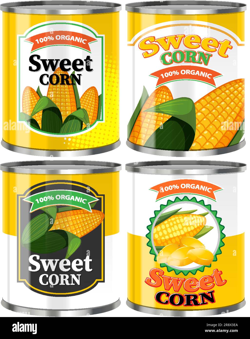 Sweet Corn Food Cans Collection illustration Stock Vector Image & Art ...