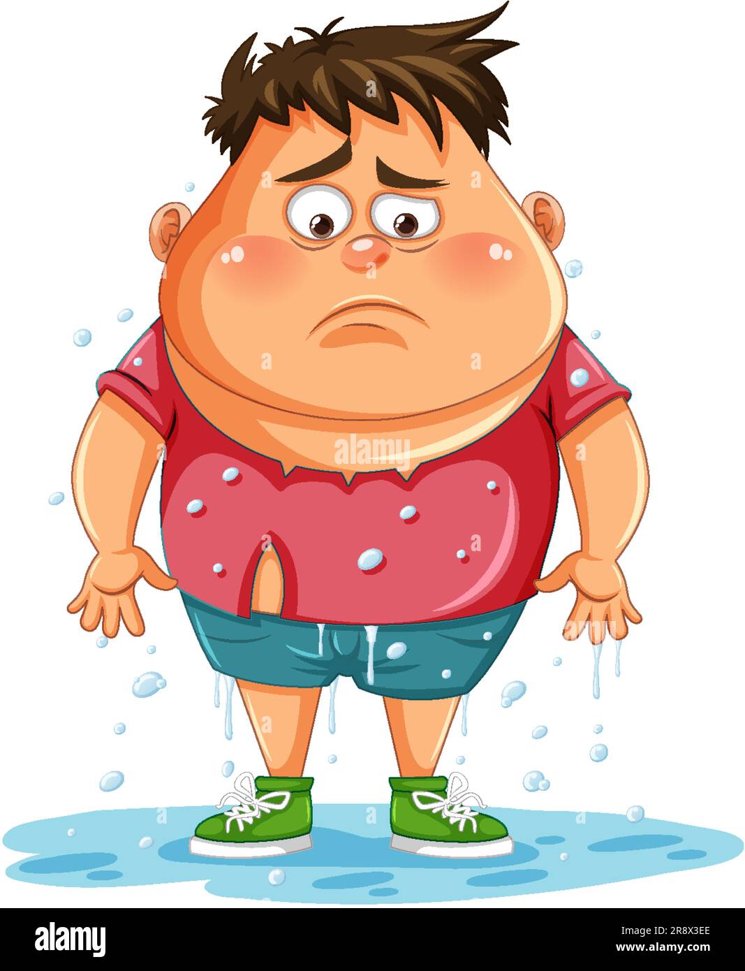 Sad Man Messing Up with Wet Water illustration Stock Vector Image & Art ...