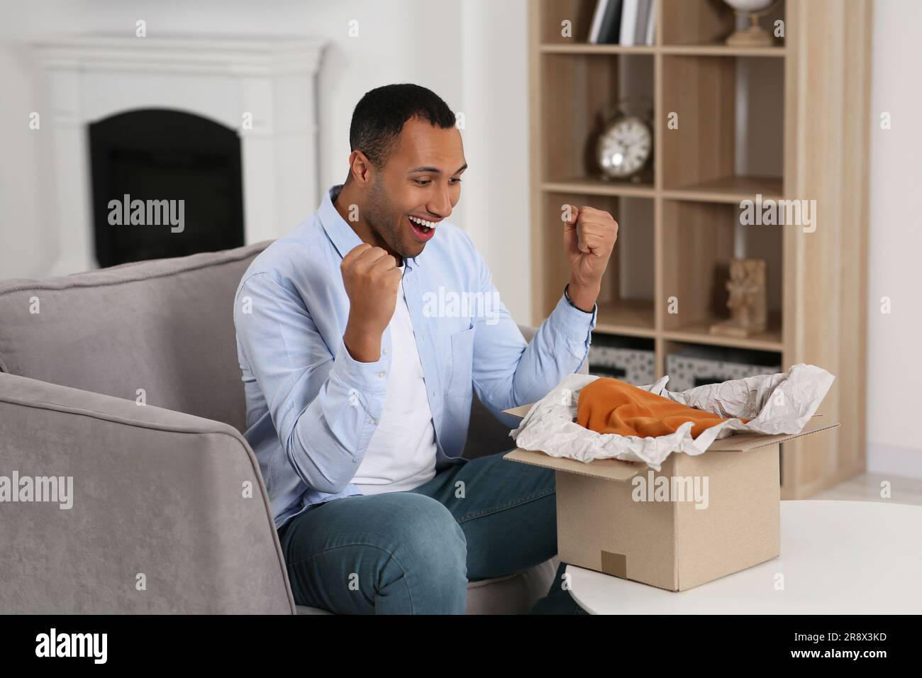 Emotional young guy opening hi-res stock photography and images - Alamy