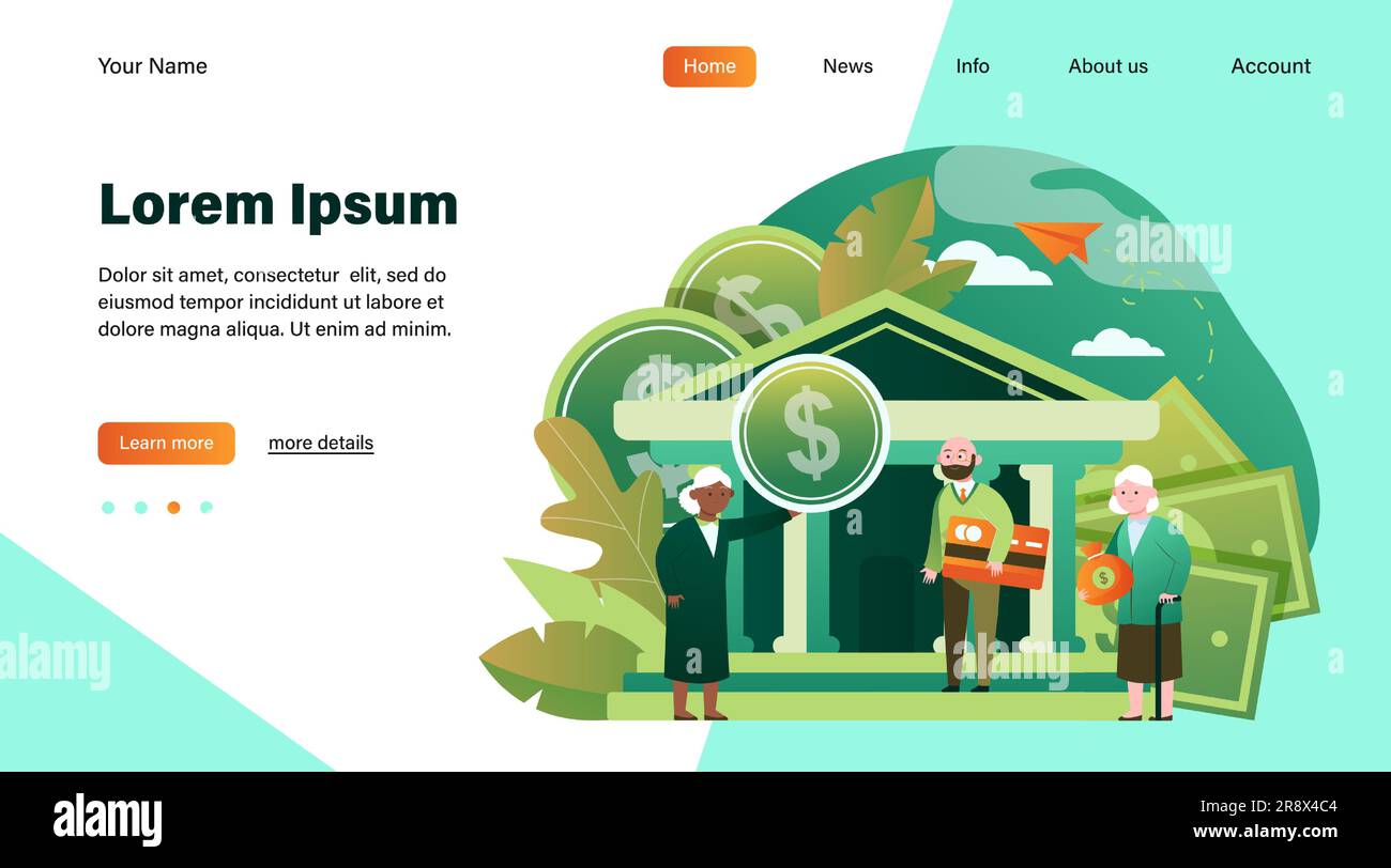 Old people getting pension payment Stock Vector Image & Art - Alamy