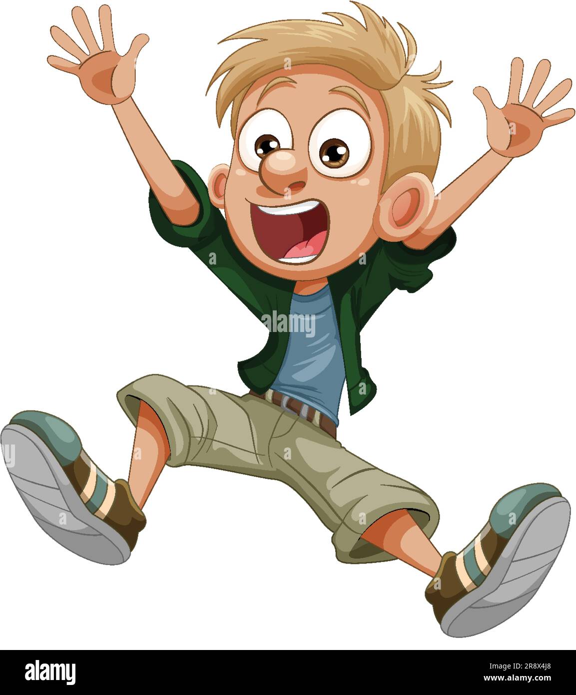 Jumping Boy Cartoon Character illustration Stock Vector Image & Art - Alamy