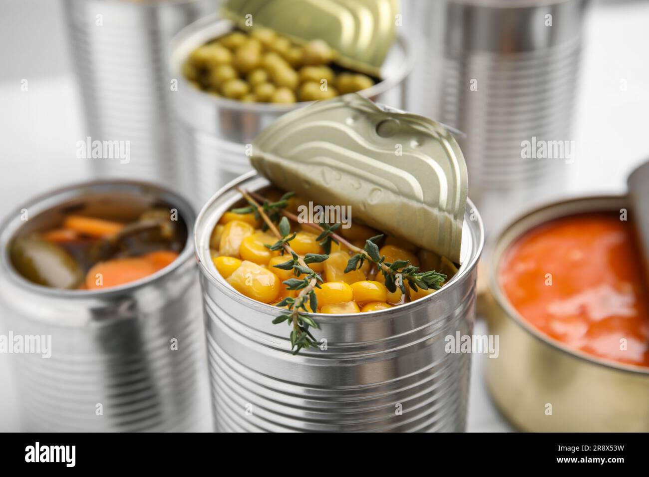 Open cans different canned hi-res stock photography and images - Alamy