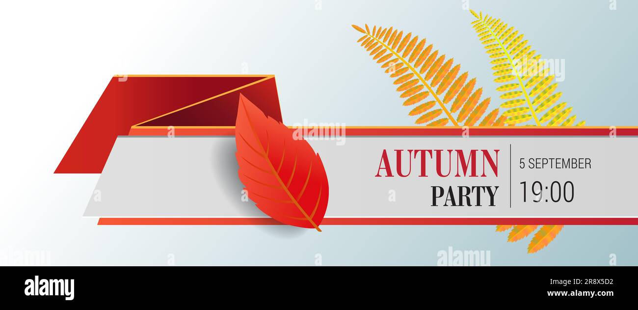 Autumn party lettering and bright leaves Stock Vector Image & Art - Alamy