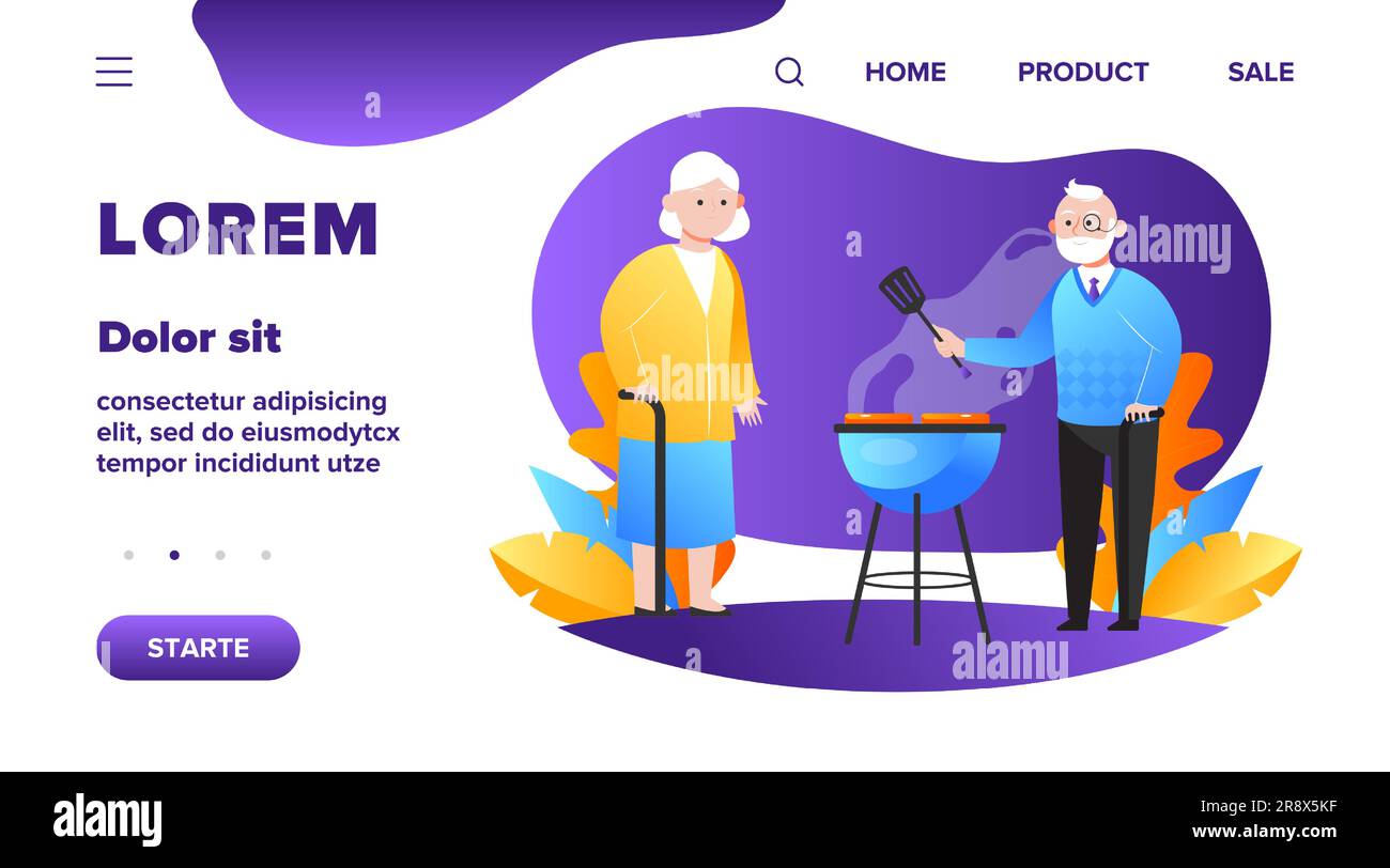 Senior woman cooking food Stock Vector Images - Alamy