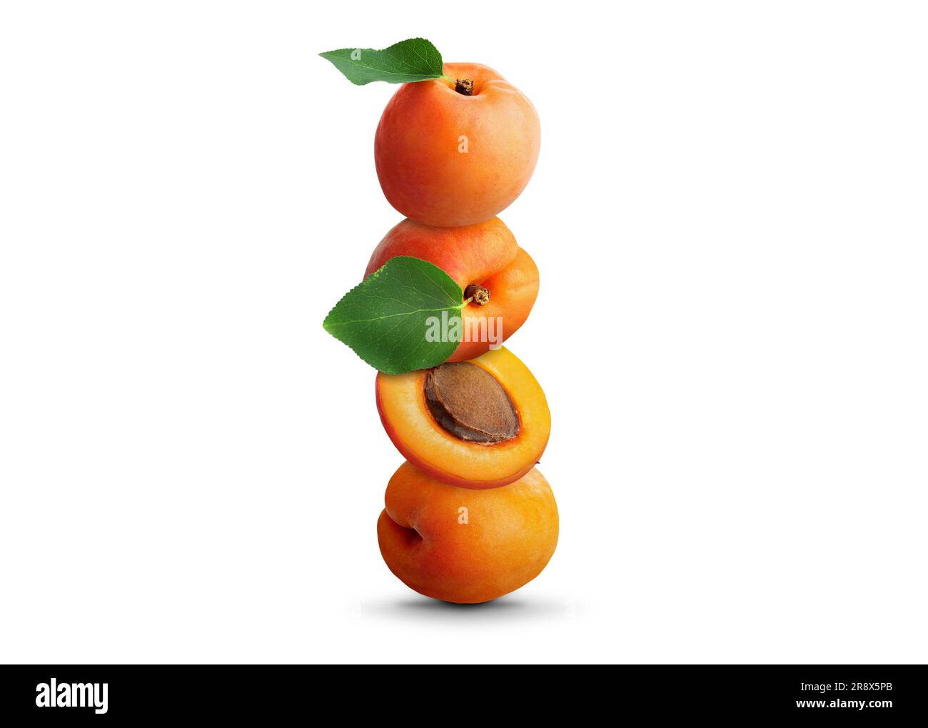Group fresh whole apricots Cut Out Stock Images & Pictures - Alamy