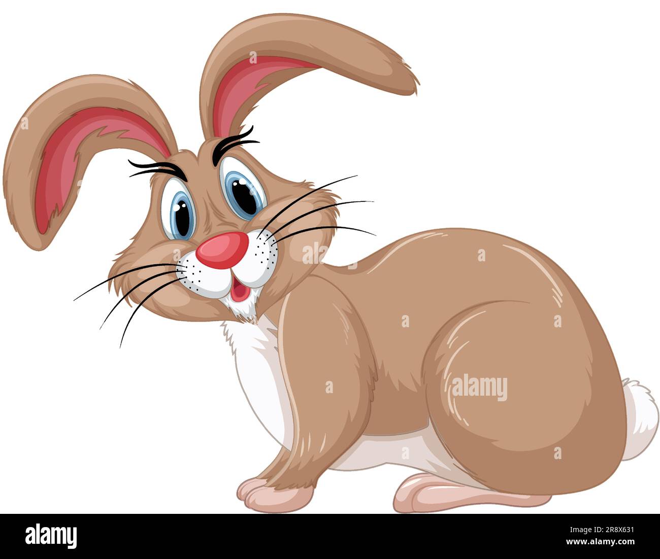 Adorable Brown Rabbit Cartoon Character illustration Stock Vector Image ...