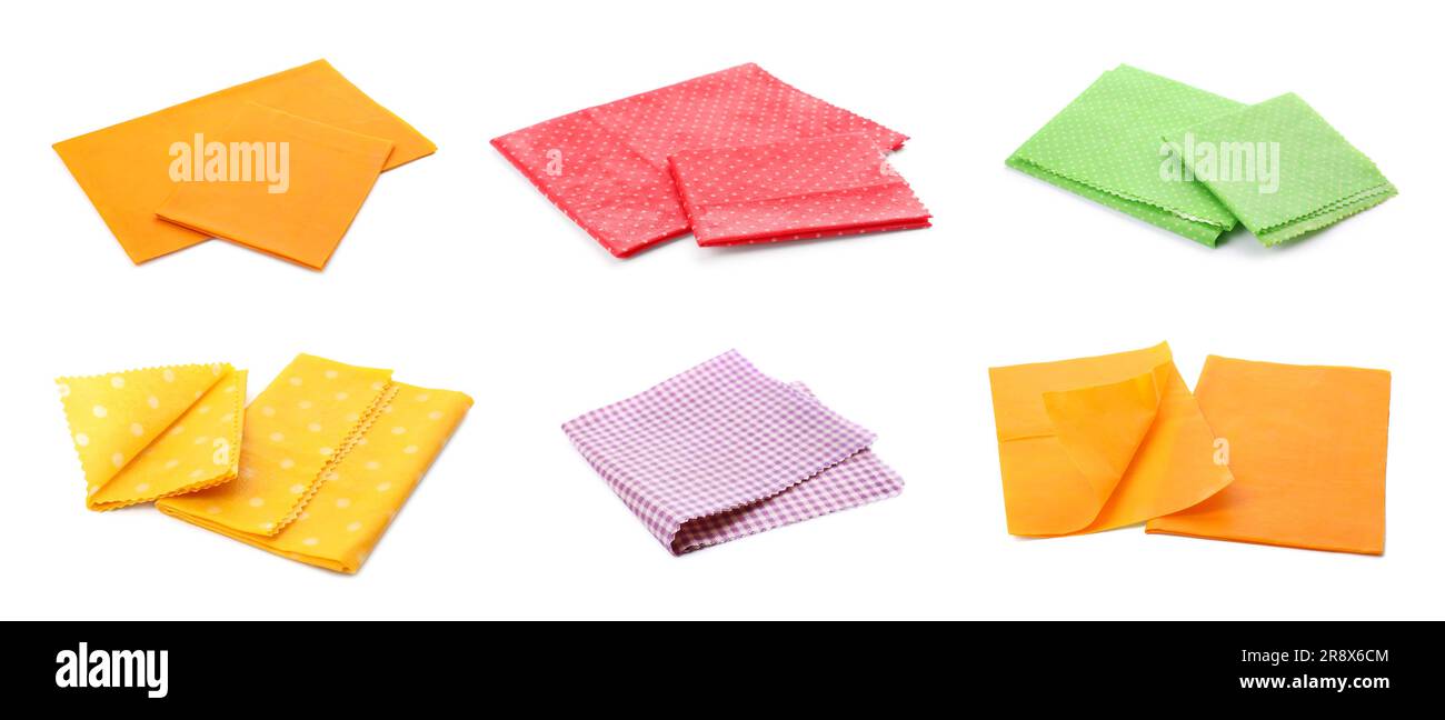 Beeswax food wraps on white background, collage design Stock Photo - Alamy