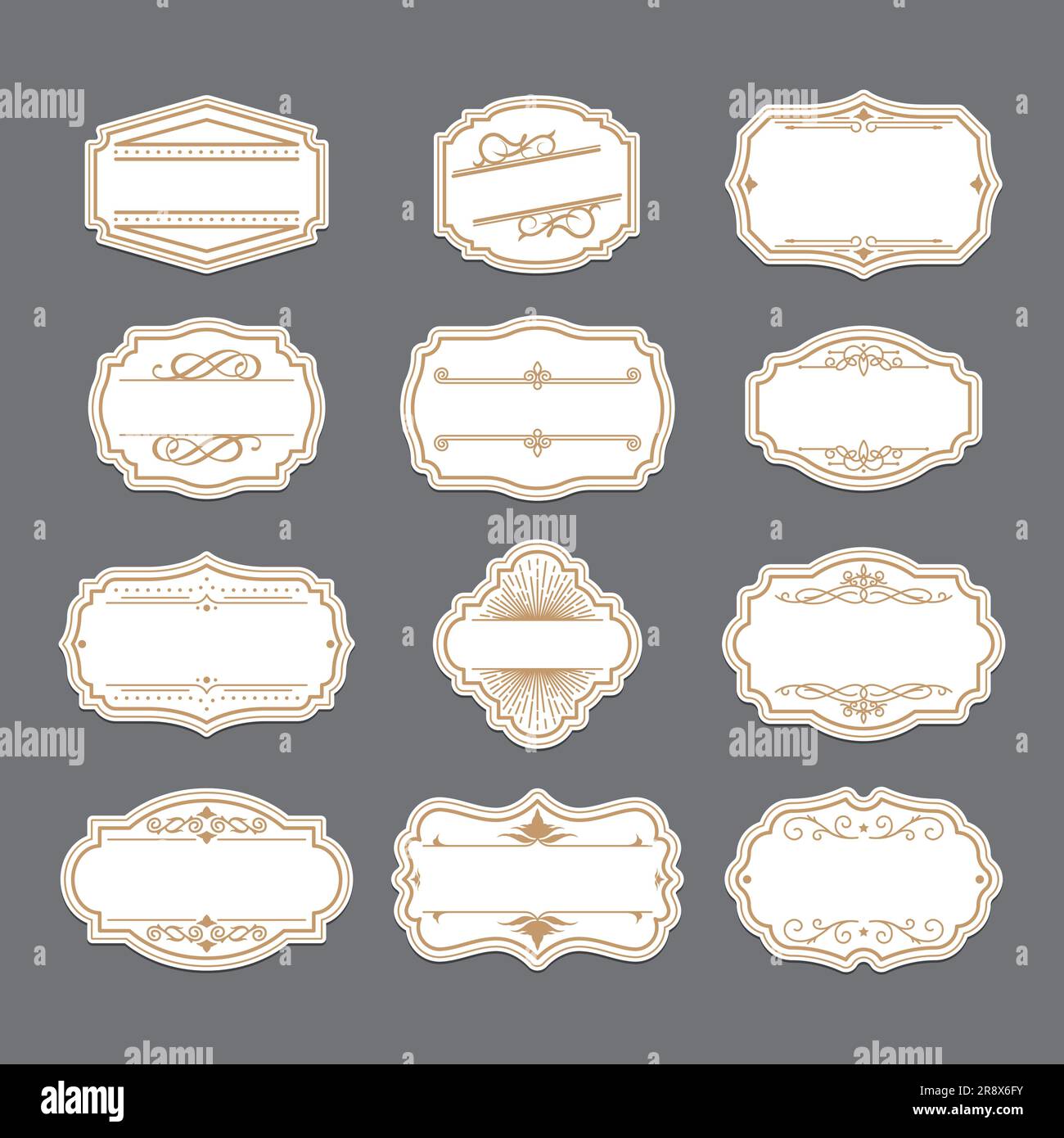 Vintage golden ornate labels set Stock Vector Image & Art - Alamy