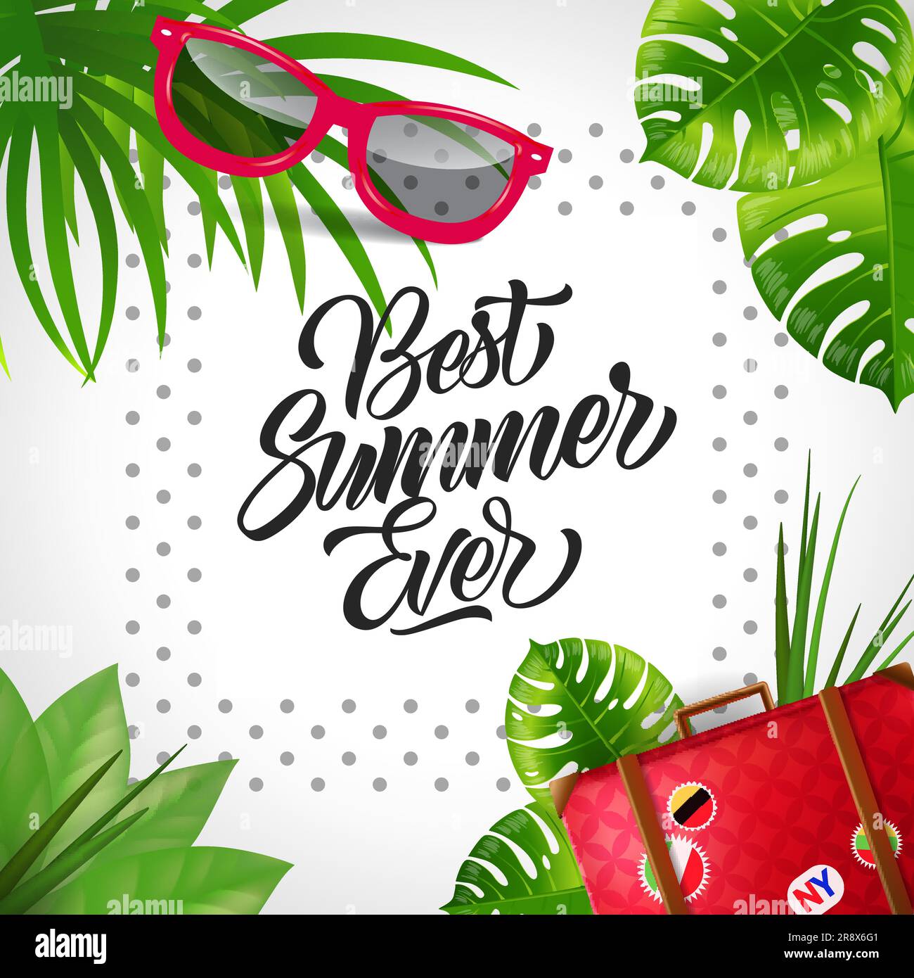 Best summer ever lettering in tropics Stock Vector Image & Art - Alamy