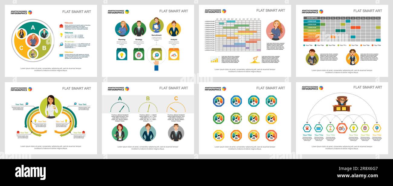 Colorful planning or management concept infographic charts set Stock ...