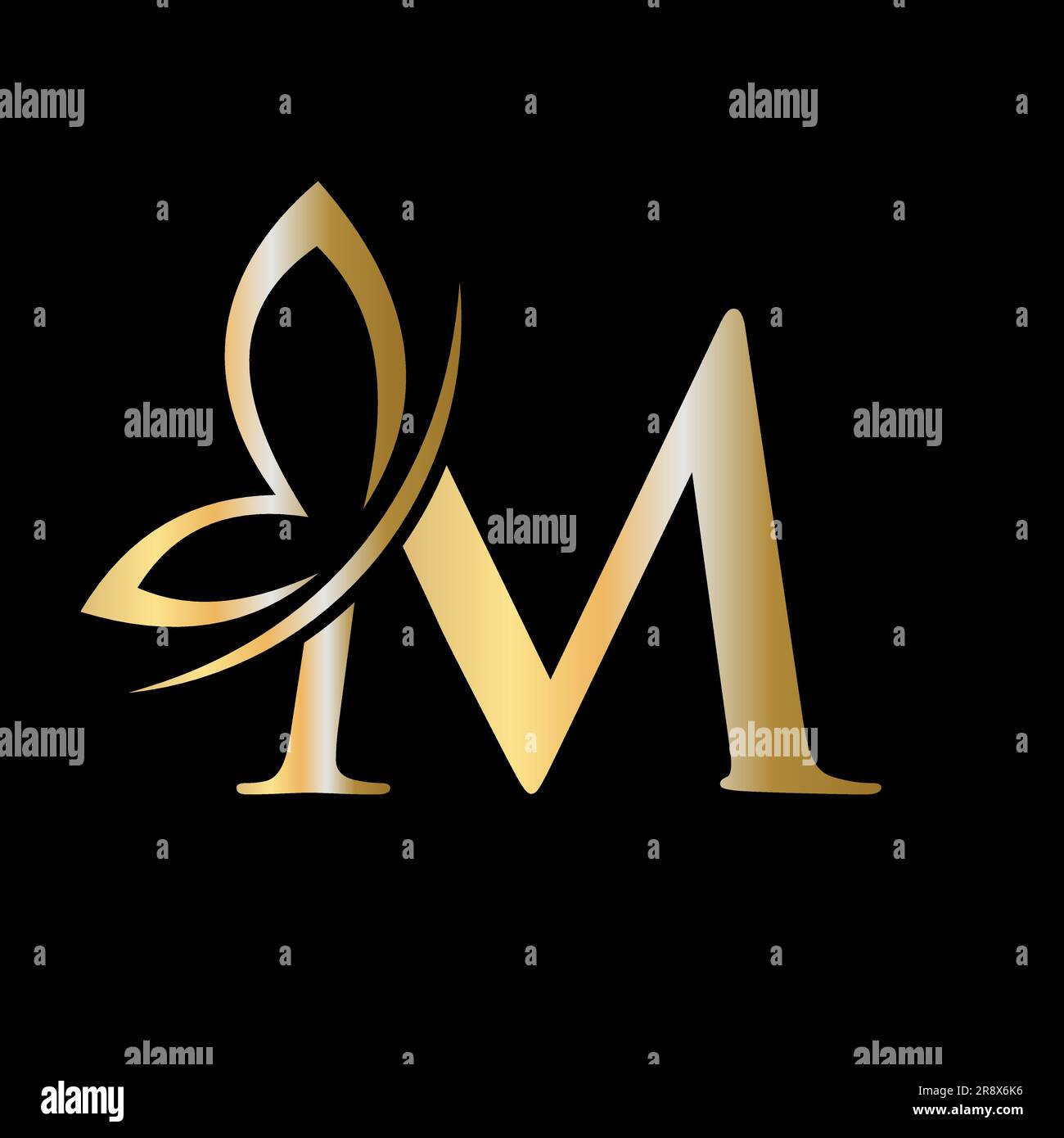 Letter M Butterfly Logo Concept For Luxury, Beauty, Spa and Fashion ...