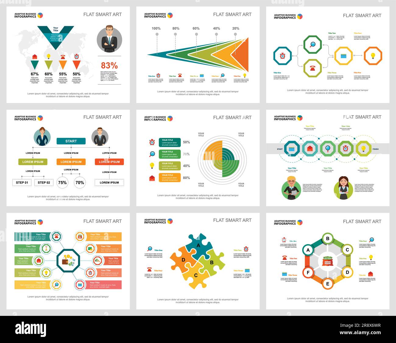 Colorful finance or banking concept infographic charts set Stock Vector ...