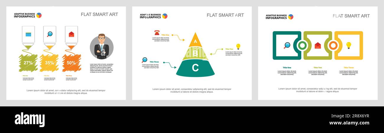 Colorful project or marketing concept infographic charts set Stock ...
