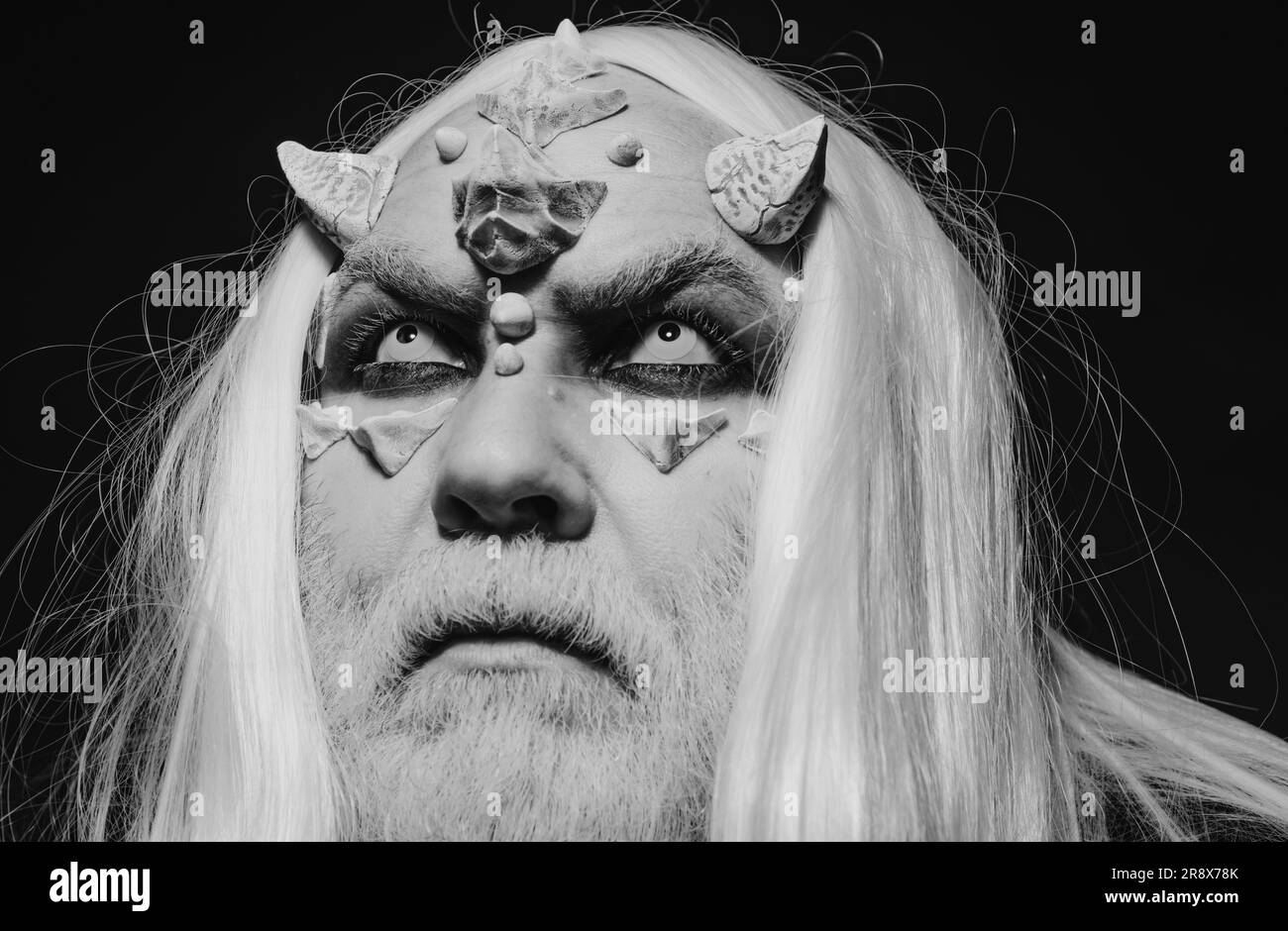 Burning diabolic demon summons evil forces and opens hell. Horror with ...