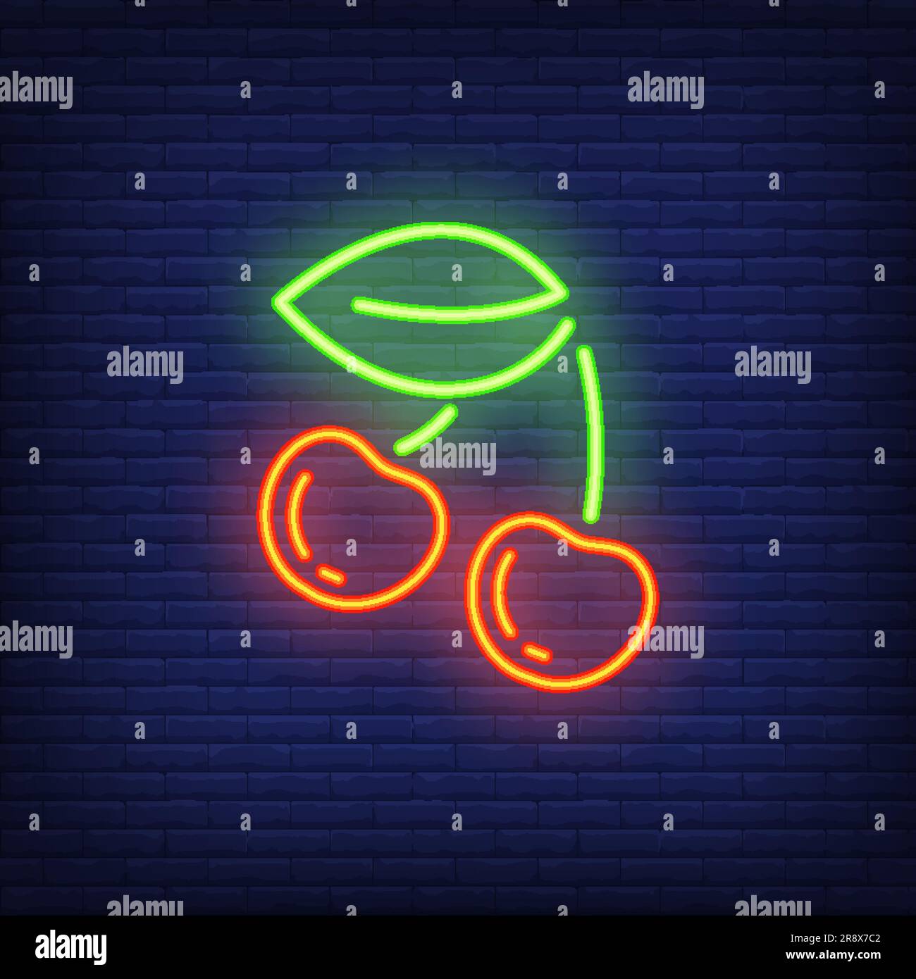 Cherry neon sign design element Stock Vector Image & Art - Alamy