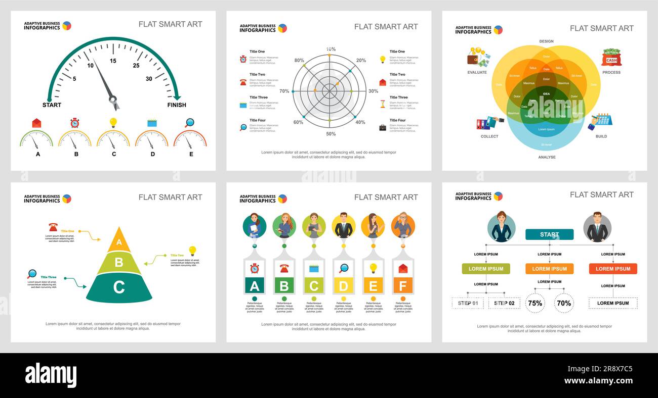 Colorful research or training concept infographic charts set Stock ...