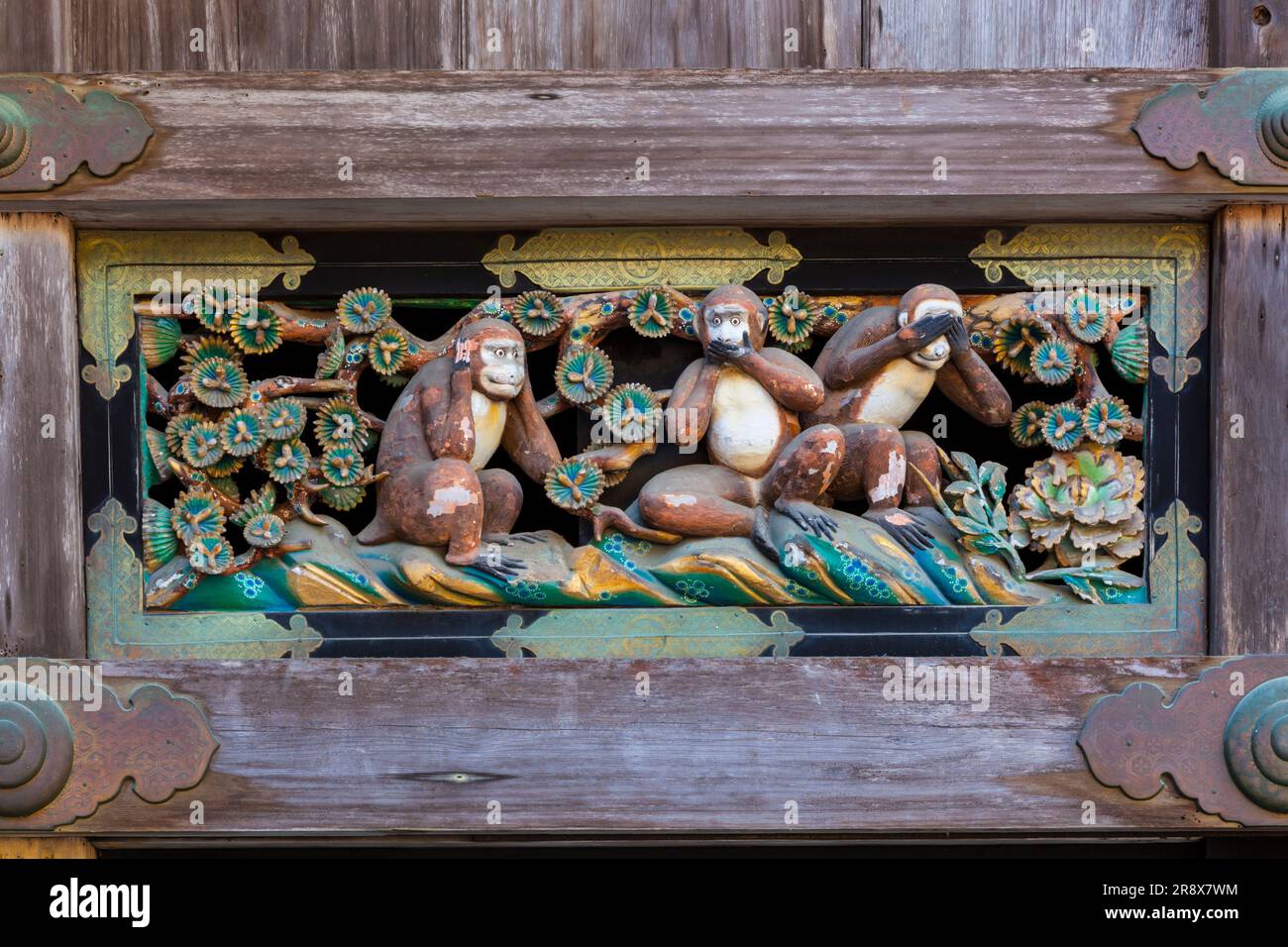 Three monkeys at Nikko Toshogu Stock Photo - Alamy